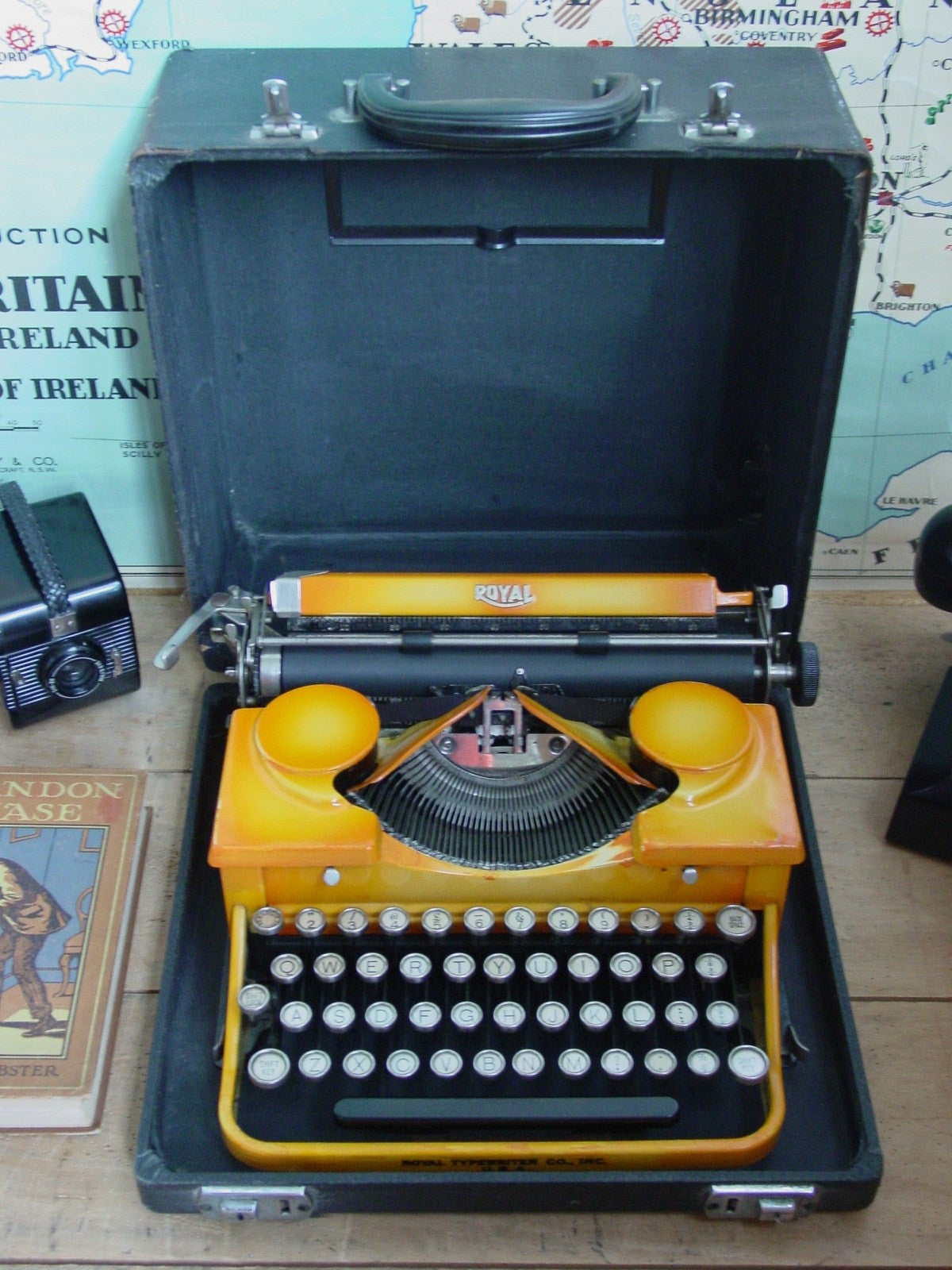 Typewriter , Golden Yellow 1931 Royal Portable – Charlie Foxtrot